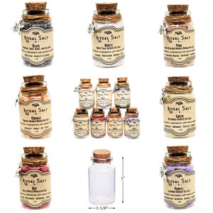 Ritual Salt Set of 7 Jars Witch Salt Black White Pink Red Orange Green ...
