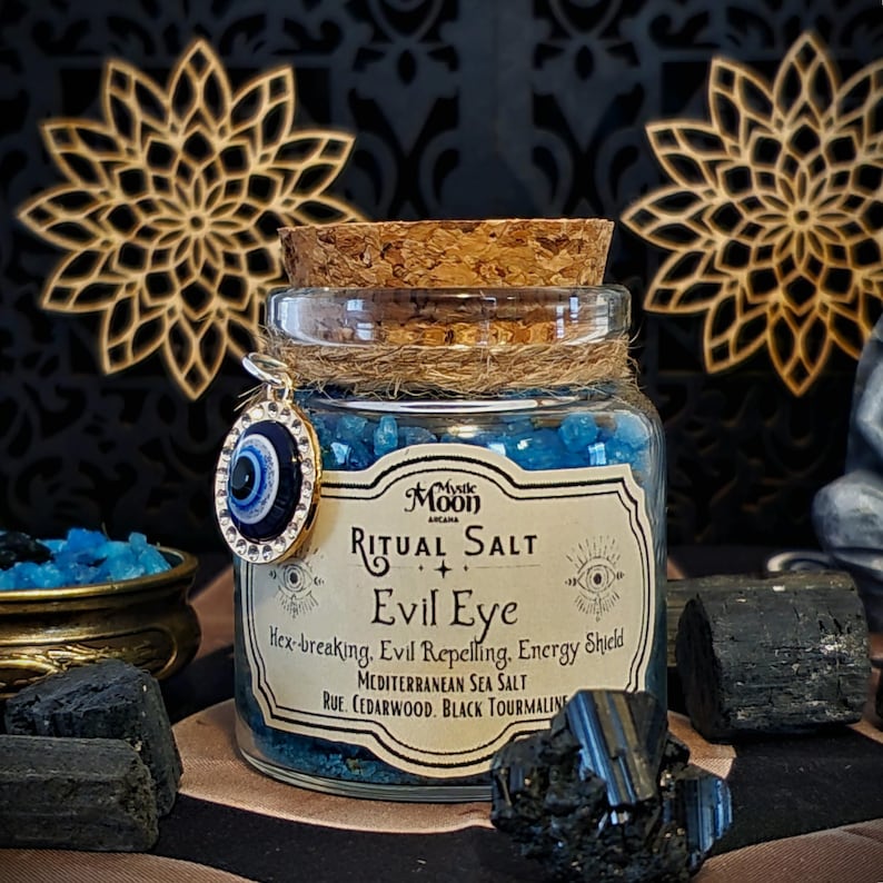 Evil Eye Ritual Salt: Hex Breaking & Protection - Witchcraft Altar Tool ...