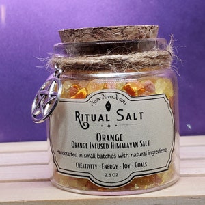 Ritual Salt Set of 7 Jars Witch Salt Black White Pink Red Orange Green ...