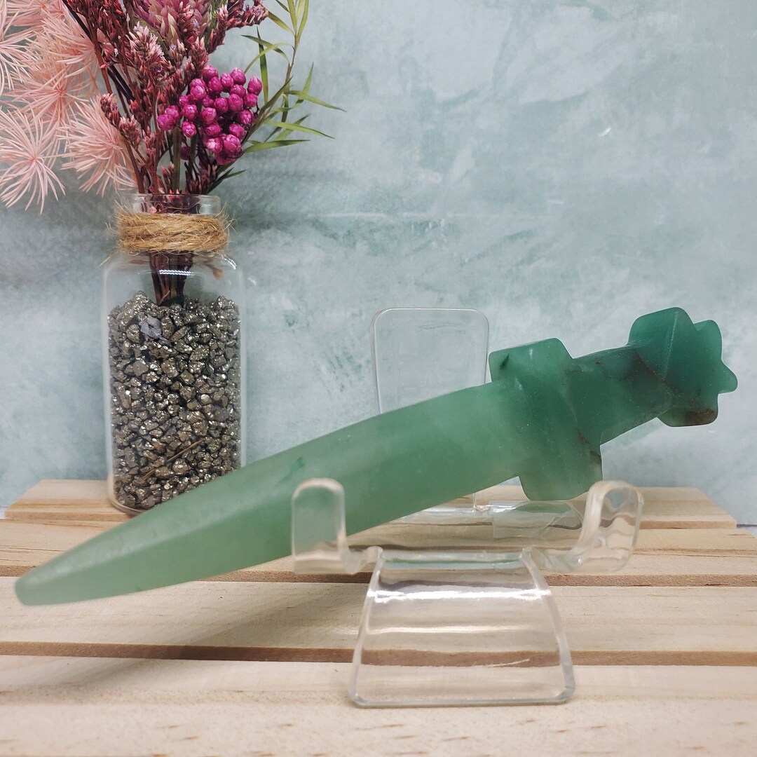 Crystal Athame Green Aventurine Dagger Mini Sword Gemstone Athame - Etsy