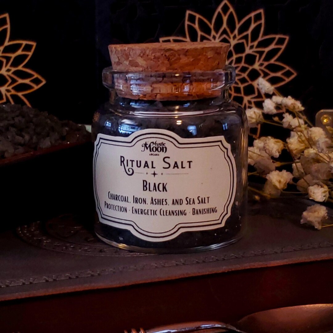 Witch's Black Salt Ritual Salt: Protection & Cleansing - Witchcraft ...