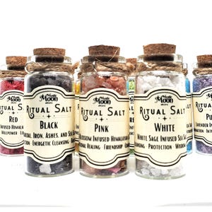 Ritual Salt Set: 9 10ml Jars of Colorful Salt for Spellwork and Rituals ...