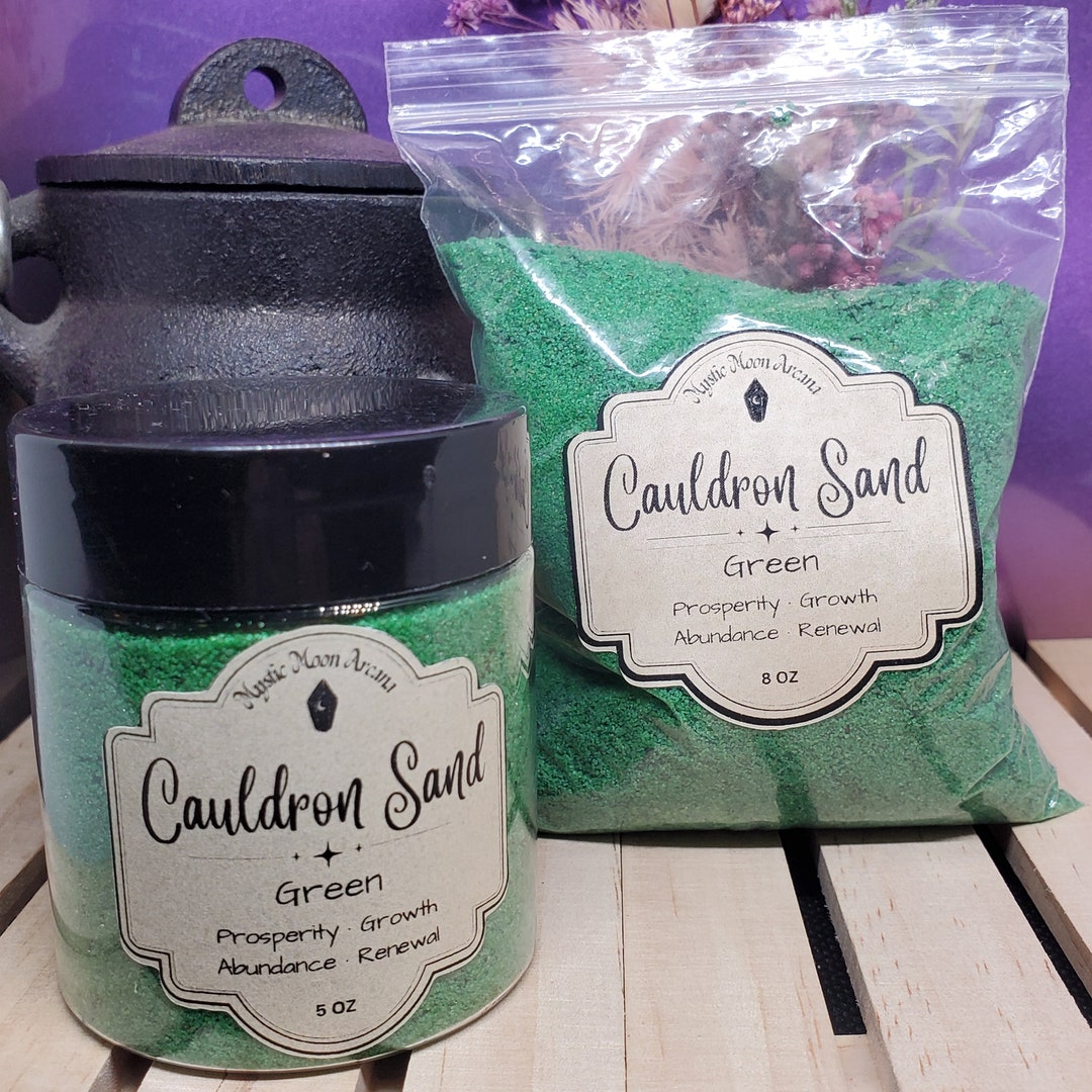 Green Cauldron Sand Colored Sand for Incense Candles Charcoal Burning ...