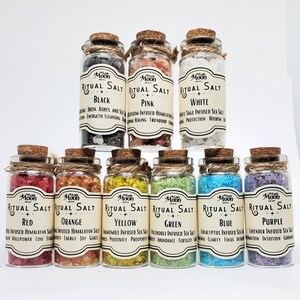 Ritual Salt Set: 9 10ml Jars of Colorful Salt for Spellwork and Rituals ...