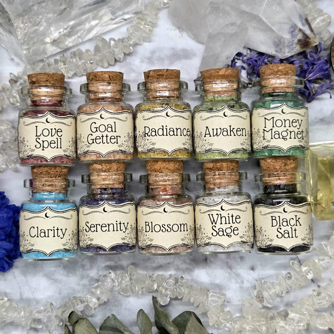 Ritual Salt Sampler Set – 10 Mini Jars of Handcrafted Salts for ...