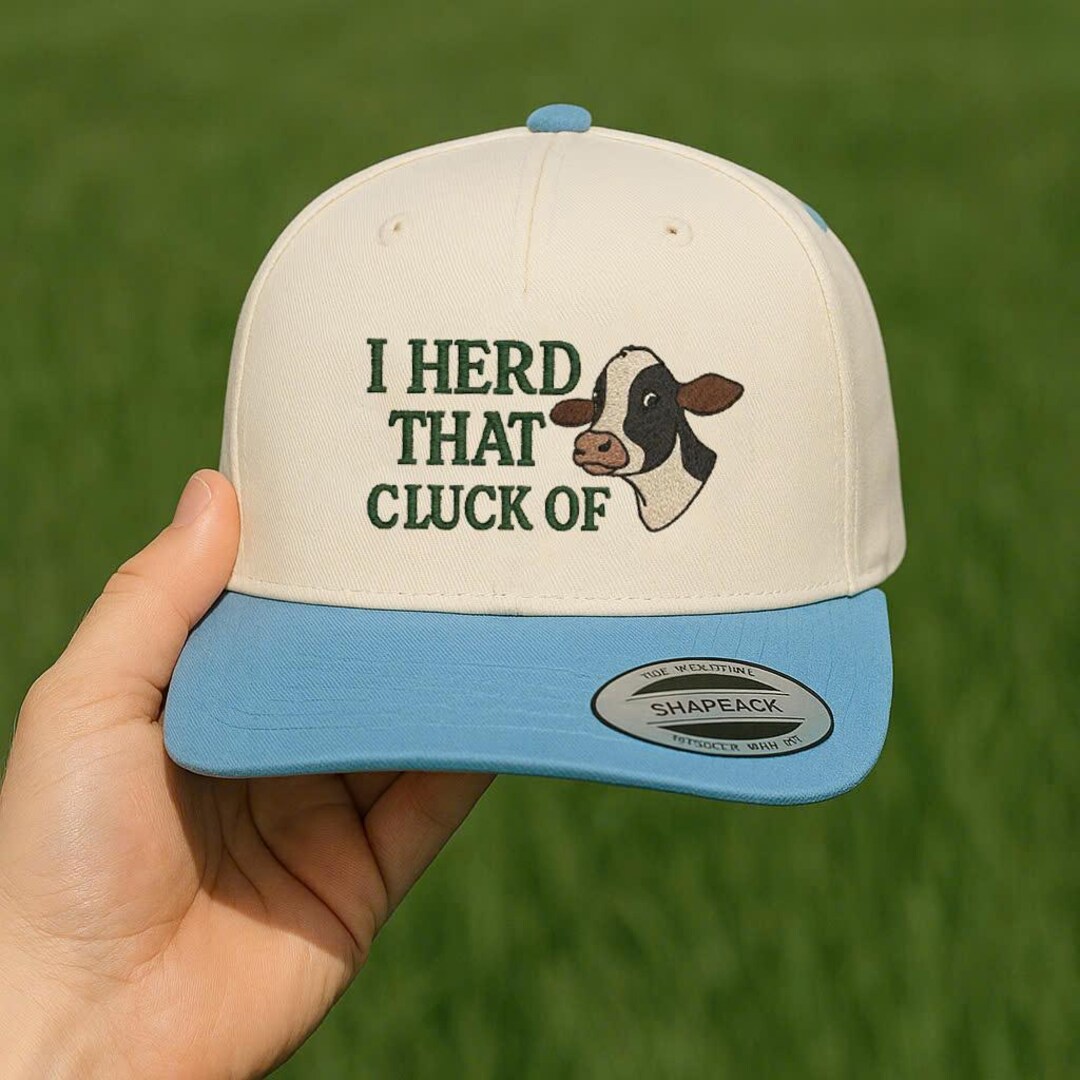 Funny Cow Embroidered Hat – “I Herd That Cluck Of” Trucker Hat, Farm ...