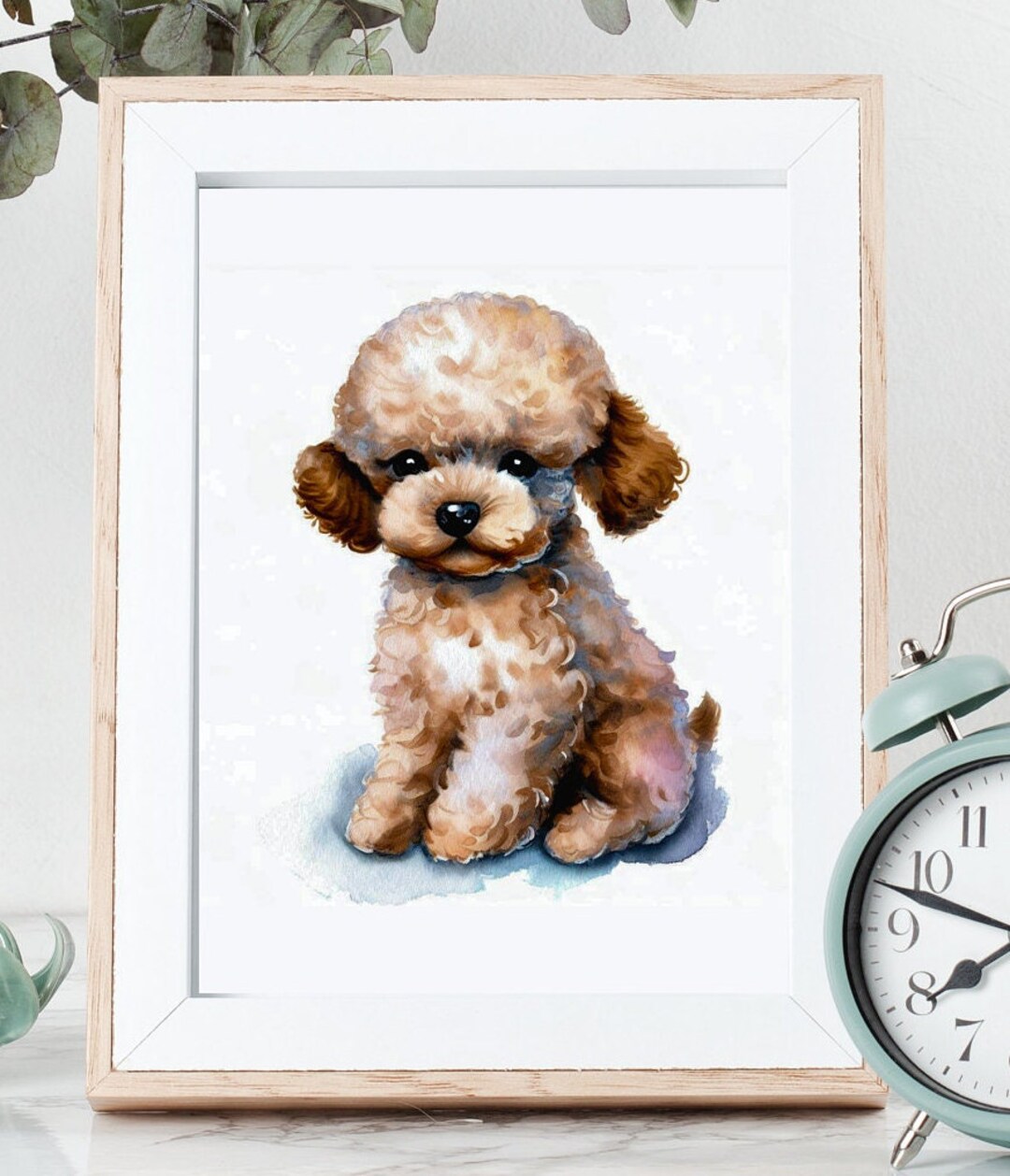 Watercolour Poodle Puppy Dog Digital Art Print - Instant Download - Etsy