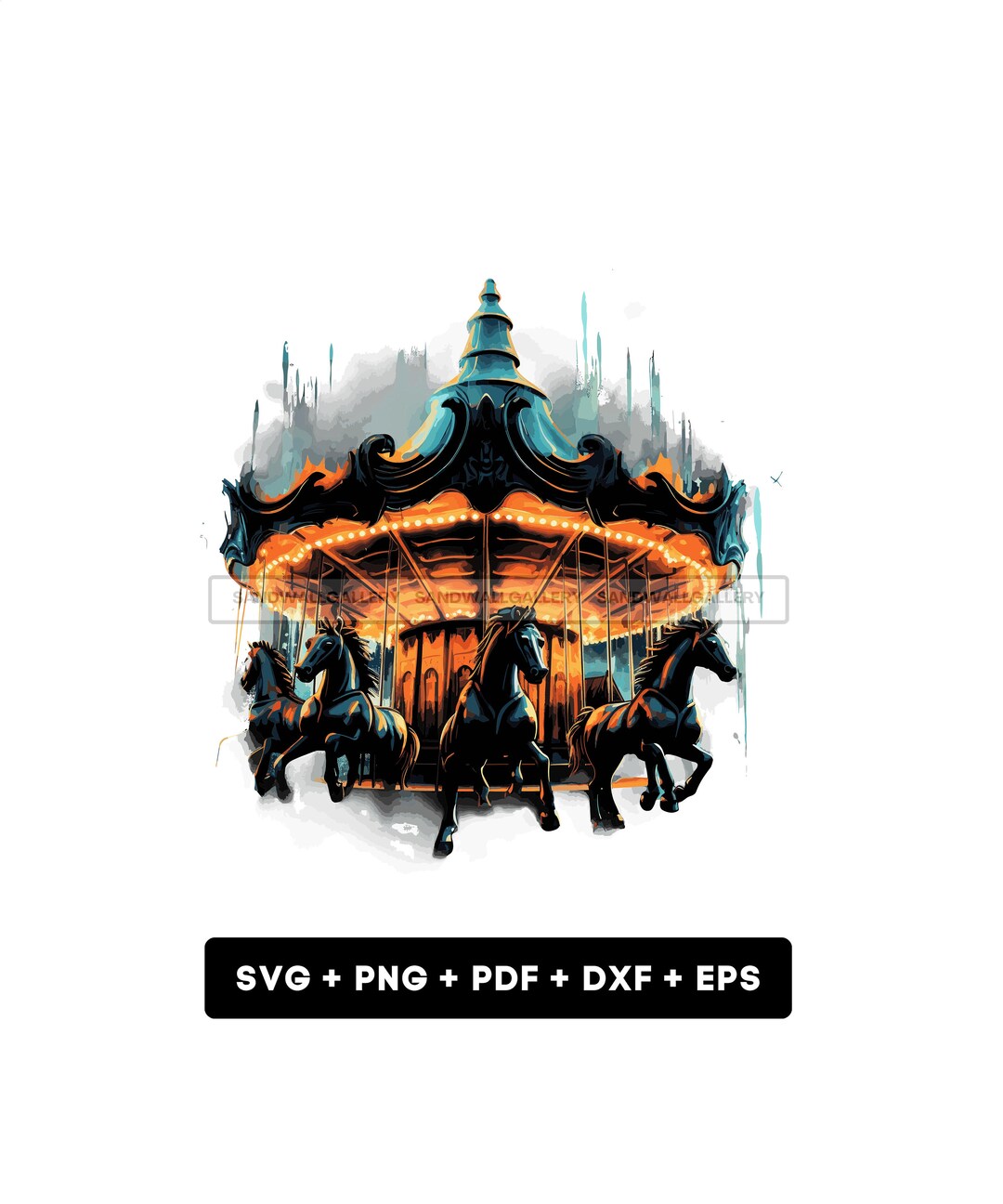 Haunted Carousel Svg Halloween Decor Svg Cut Files for - Etsy