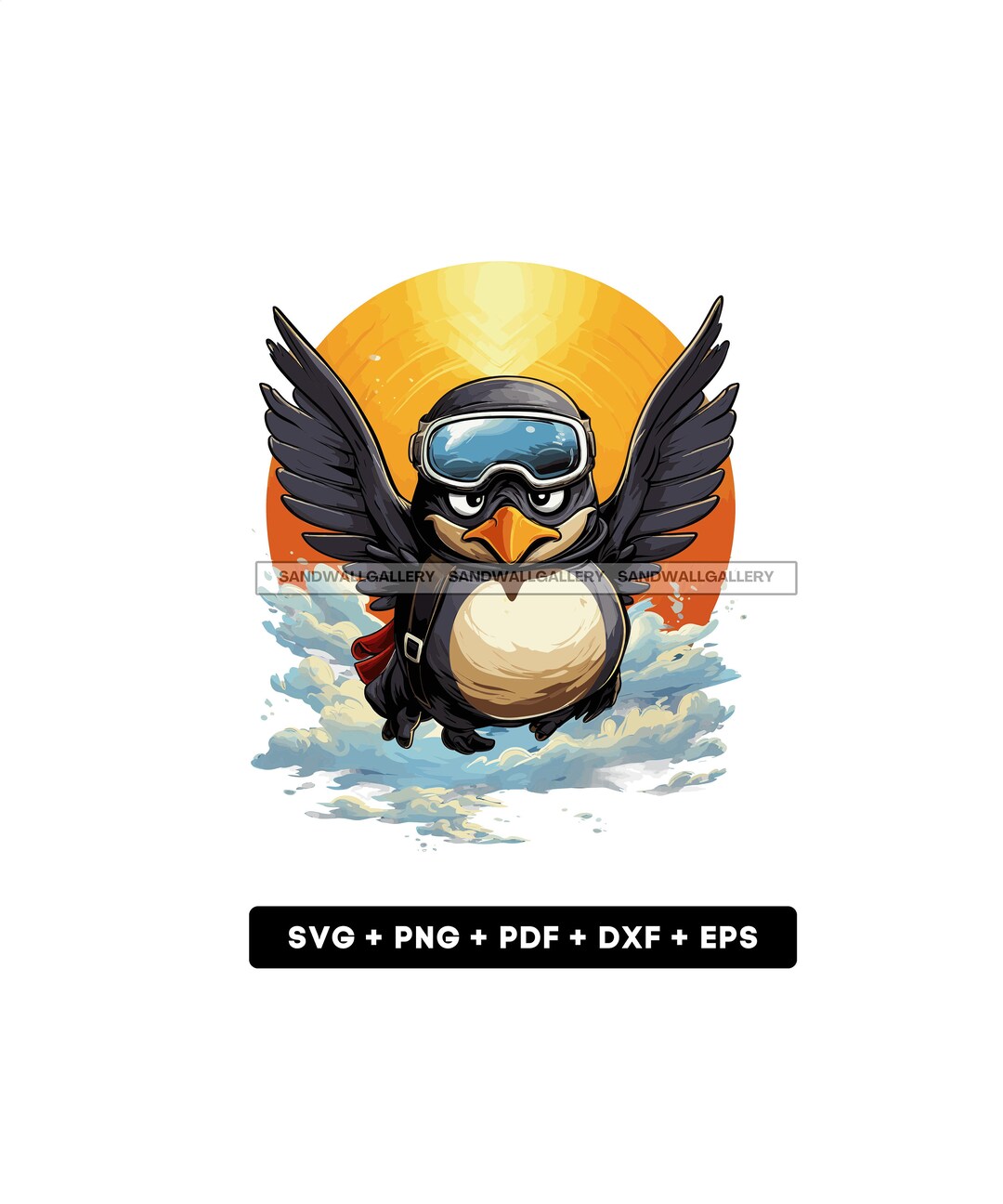 Flying Penguin Svg Commercial Use Animal Creature Art - Etsy