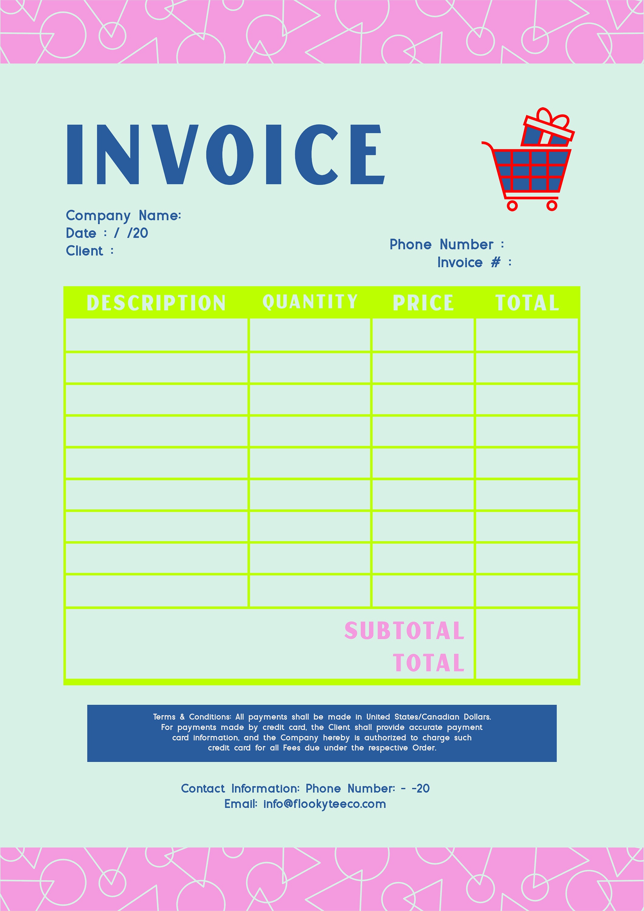 Invoice Template Editable, Business Sales Invoice Template, Modern ...