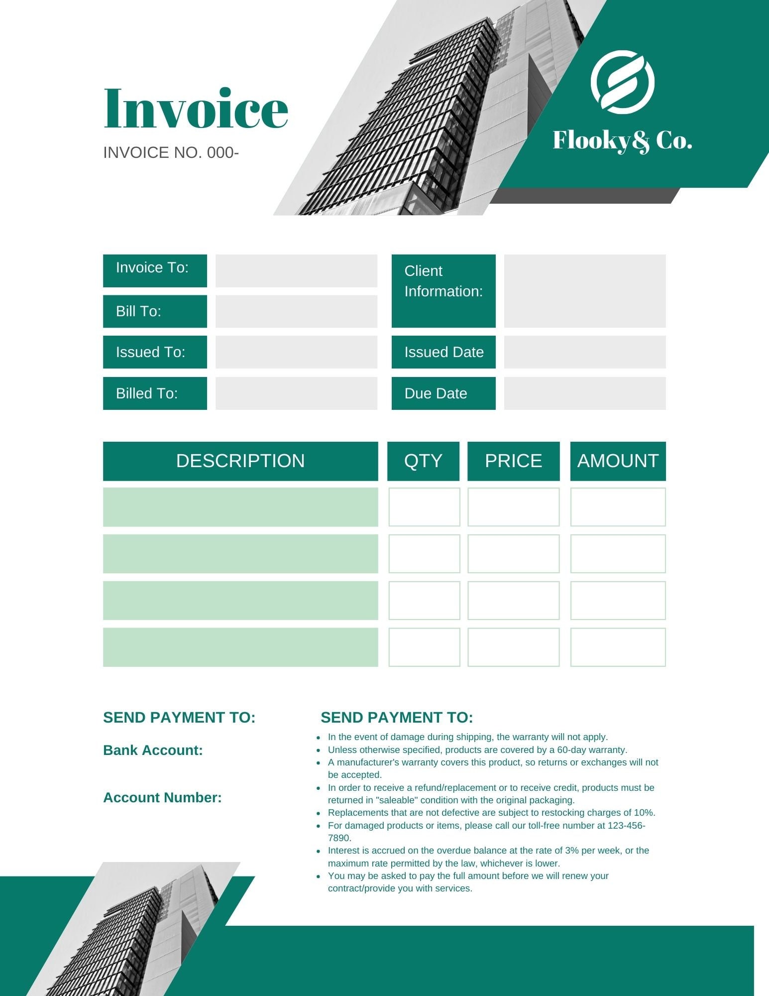 Invoice Template Editable, Business Sales Invoice Template, Modern ...