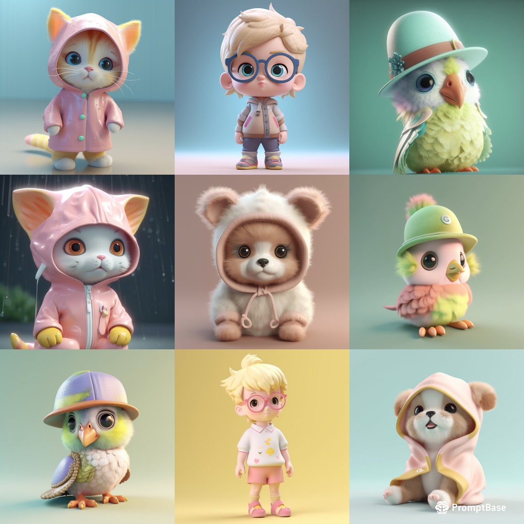 Midjourney Prompt - Cute Characters - Etsy