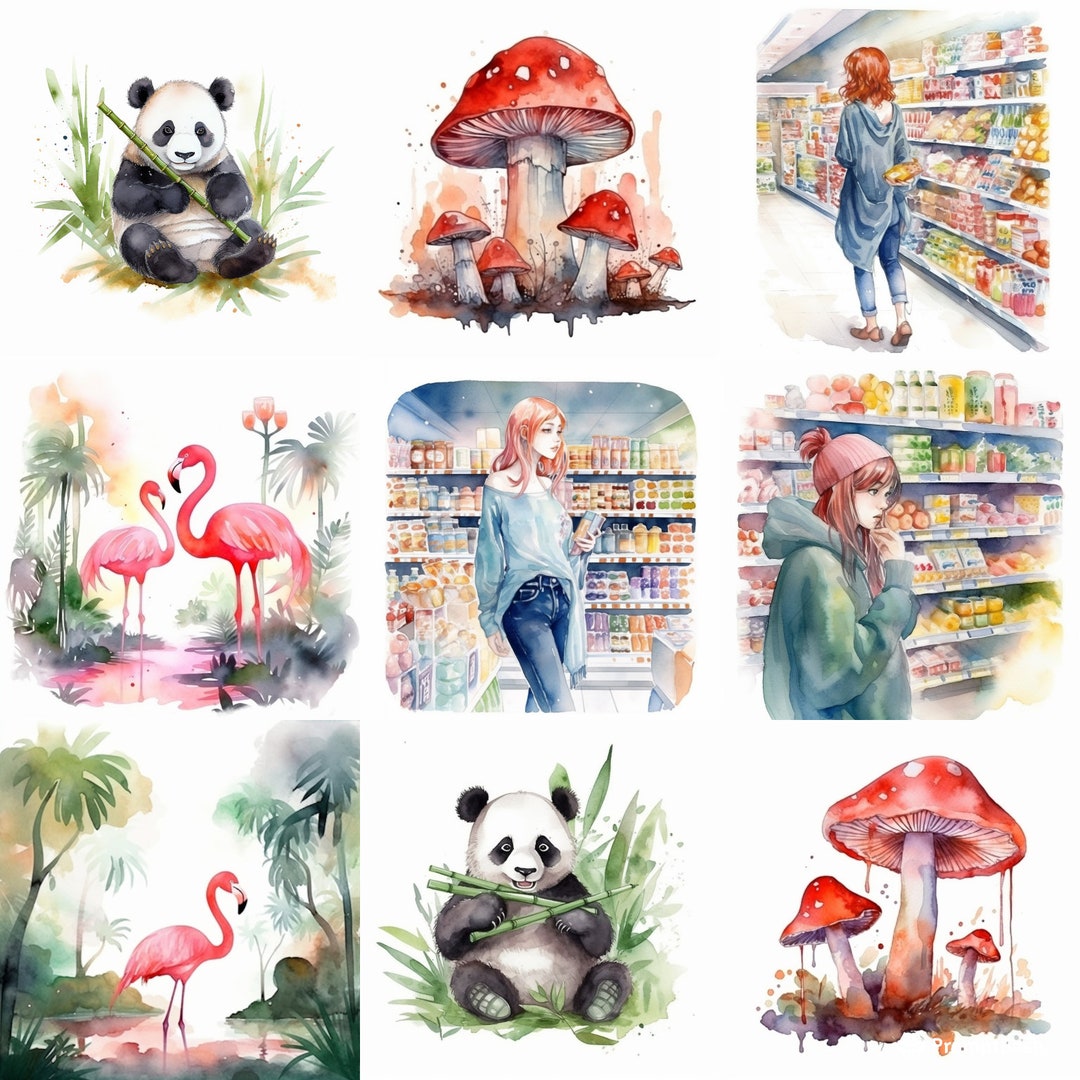 Midjourney Prompt - Beautiful Watercolor Images - Etsy