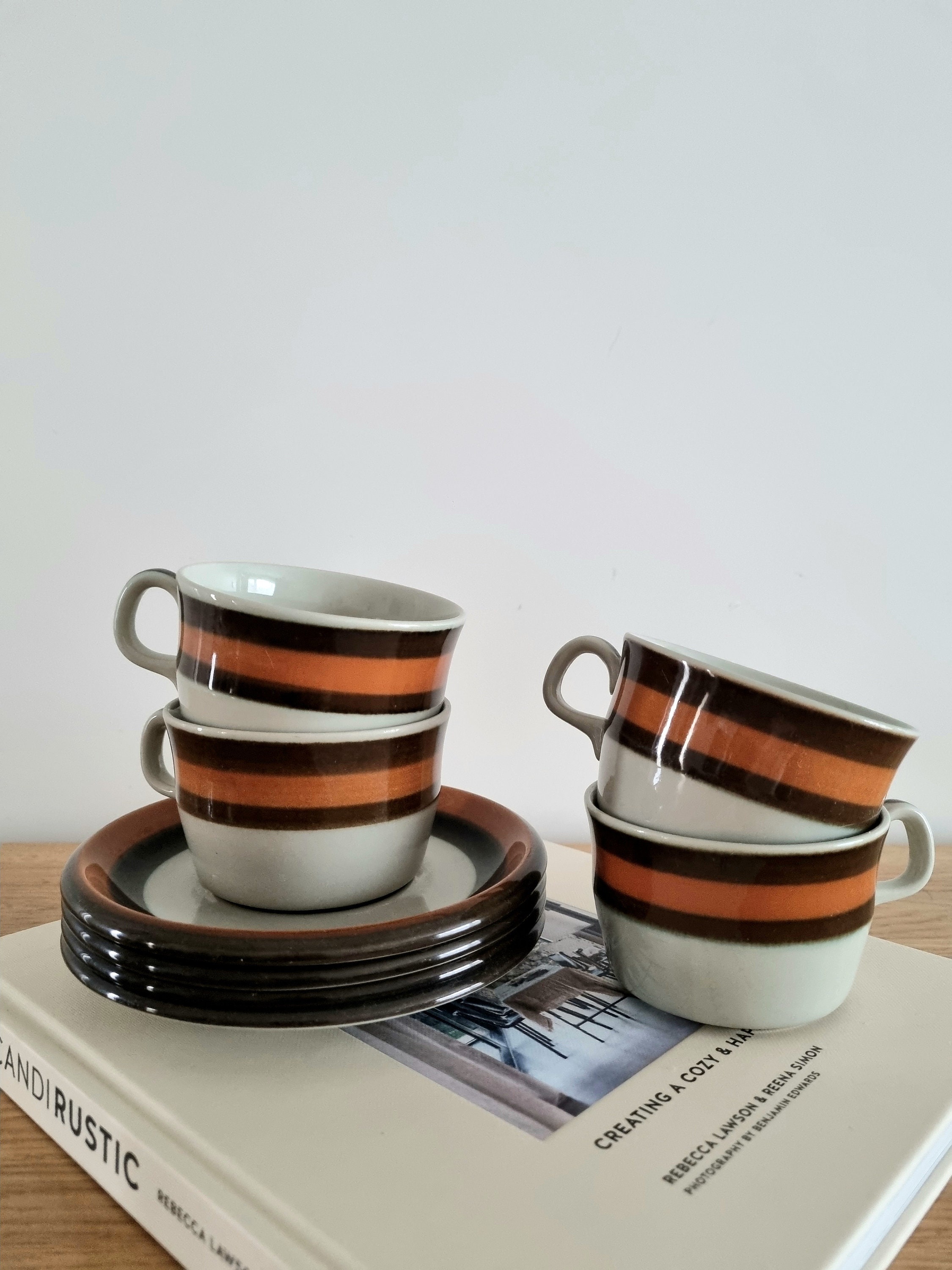 Swedish Vintage Rörstrand annika Series Set of Four Cup and Four Saucer ...