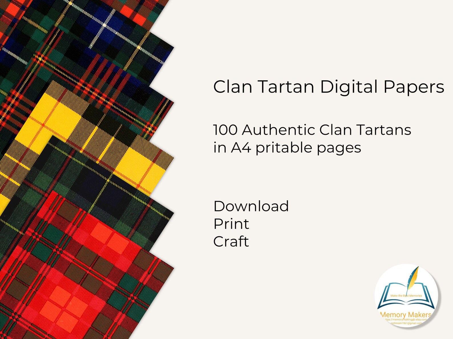 Clan Tartan Digital Papers - Etsy