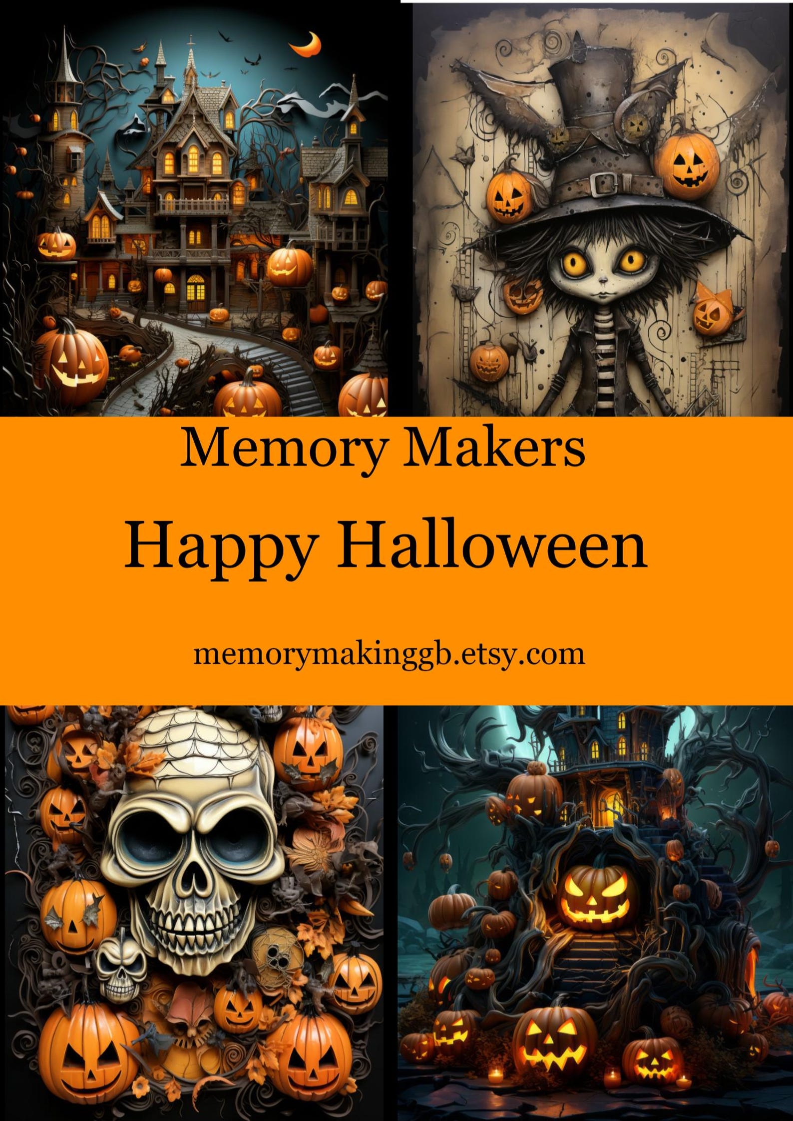 Happy Halloween Digital Papercraft Kit (50+ Graphics) (digital Download ...