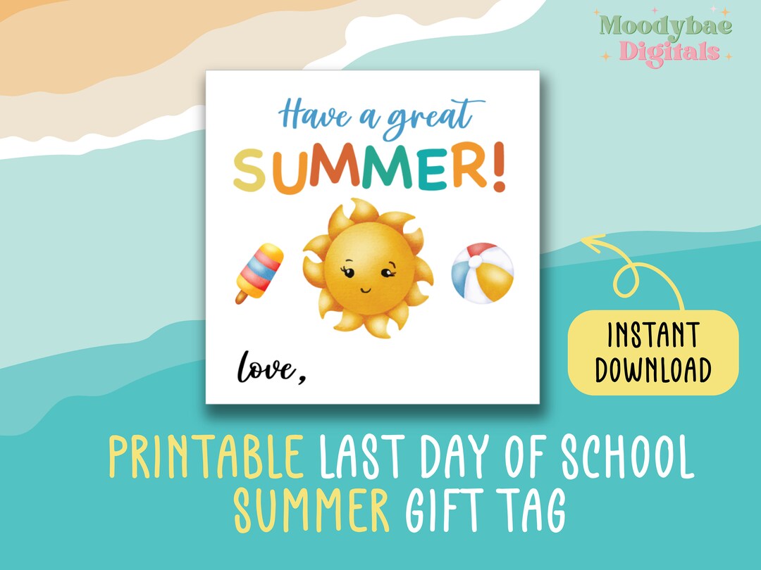 End of School Gift Tags, Summer Gift Tags From Teachers and Students ...