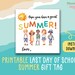 Printable Last Day of School Summer Tags, End of School Year, Kids ...