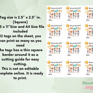 Printable Last Day of School Summer Tags, End of School Year, Kids ...