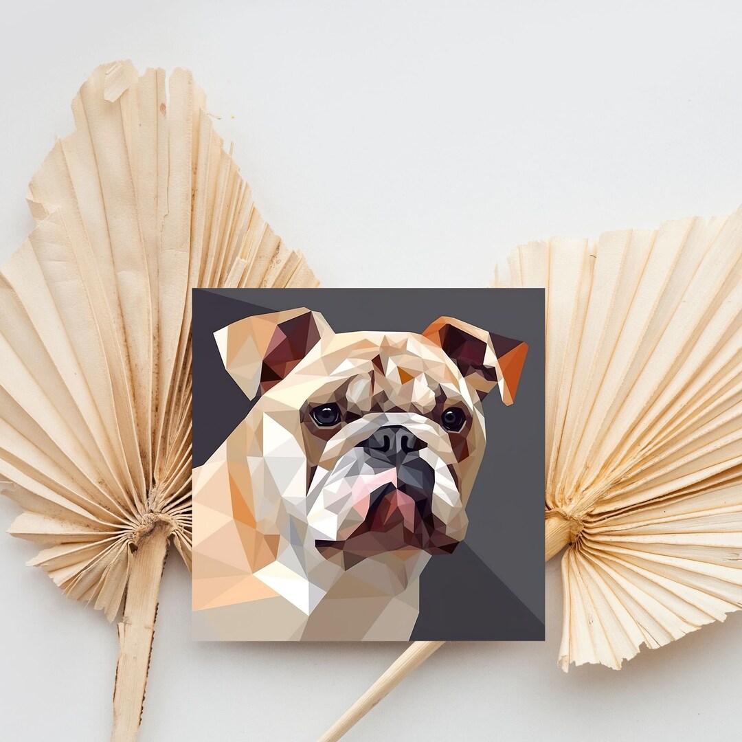 Japanese Origami Design Dog Art Bulldog Digital Download - Etsy