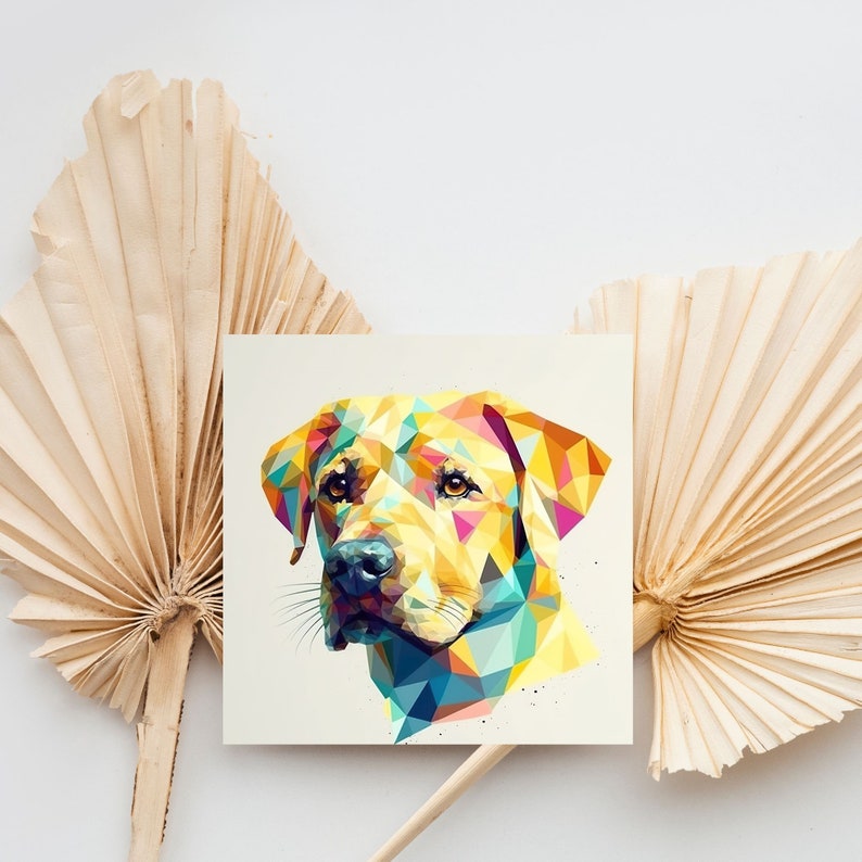 Japanese Origami Design Dog Art Labrador Retriever Digital - Etsy
