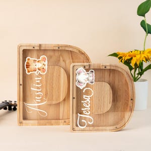 Custom Wood Alphabet Letter Bank, Name Piggy Bank, Kids Piggy Bank ...