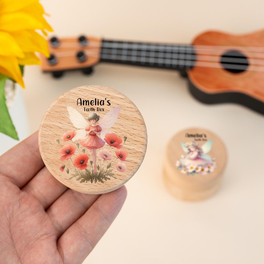 Christmas Tooth Fairy Box, Custom Wooden Tooth Fairy Coin Box, Girl ...