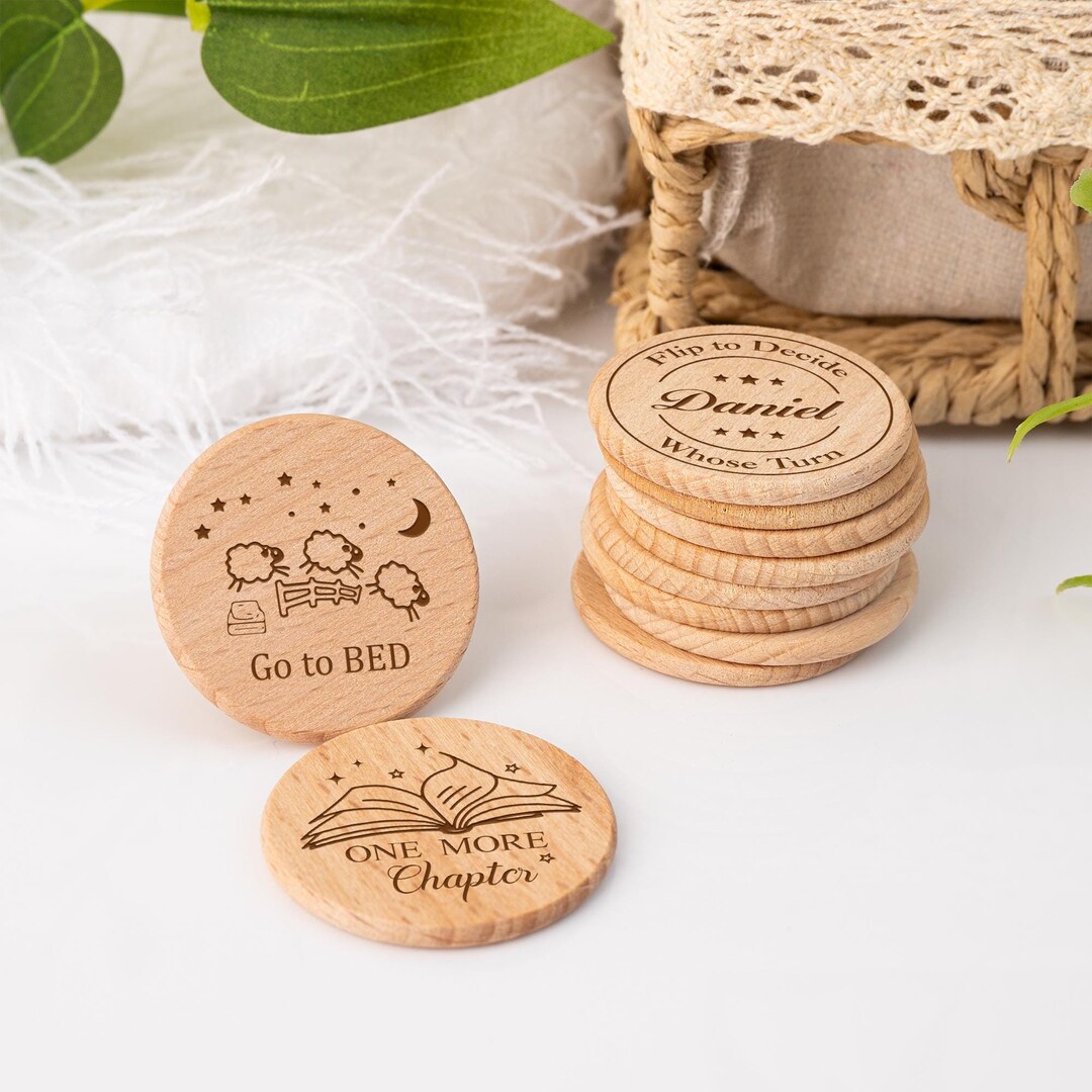 Custom Engraved New Parent Decision Coin, Decision Maker Coin, Wood ...