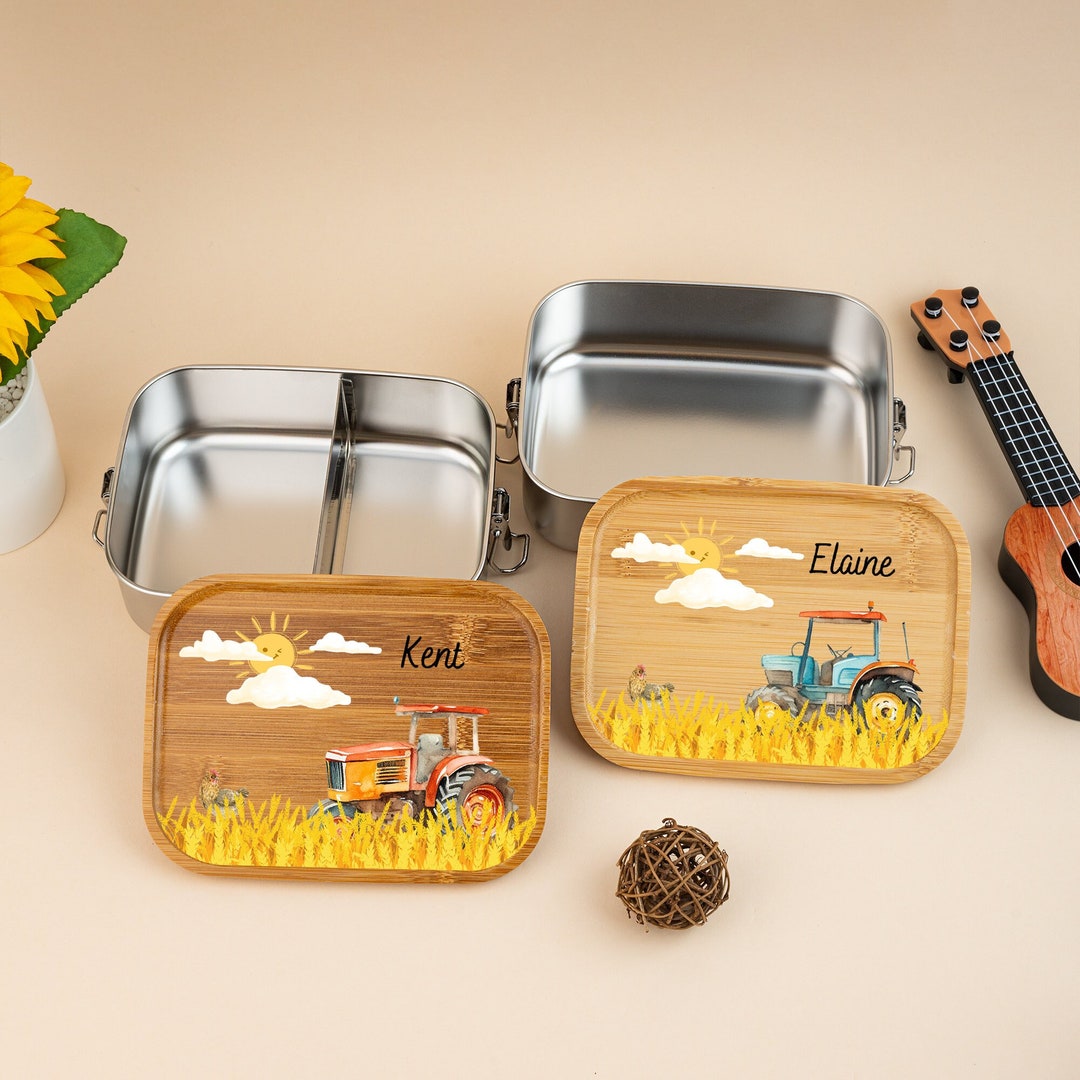 Personalized Tractor Lunch Box for Children,kids Snack Box With Name ...