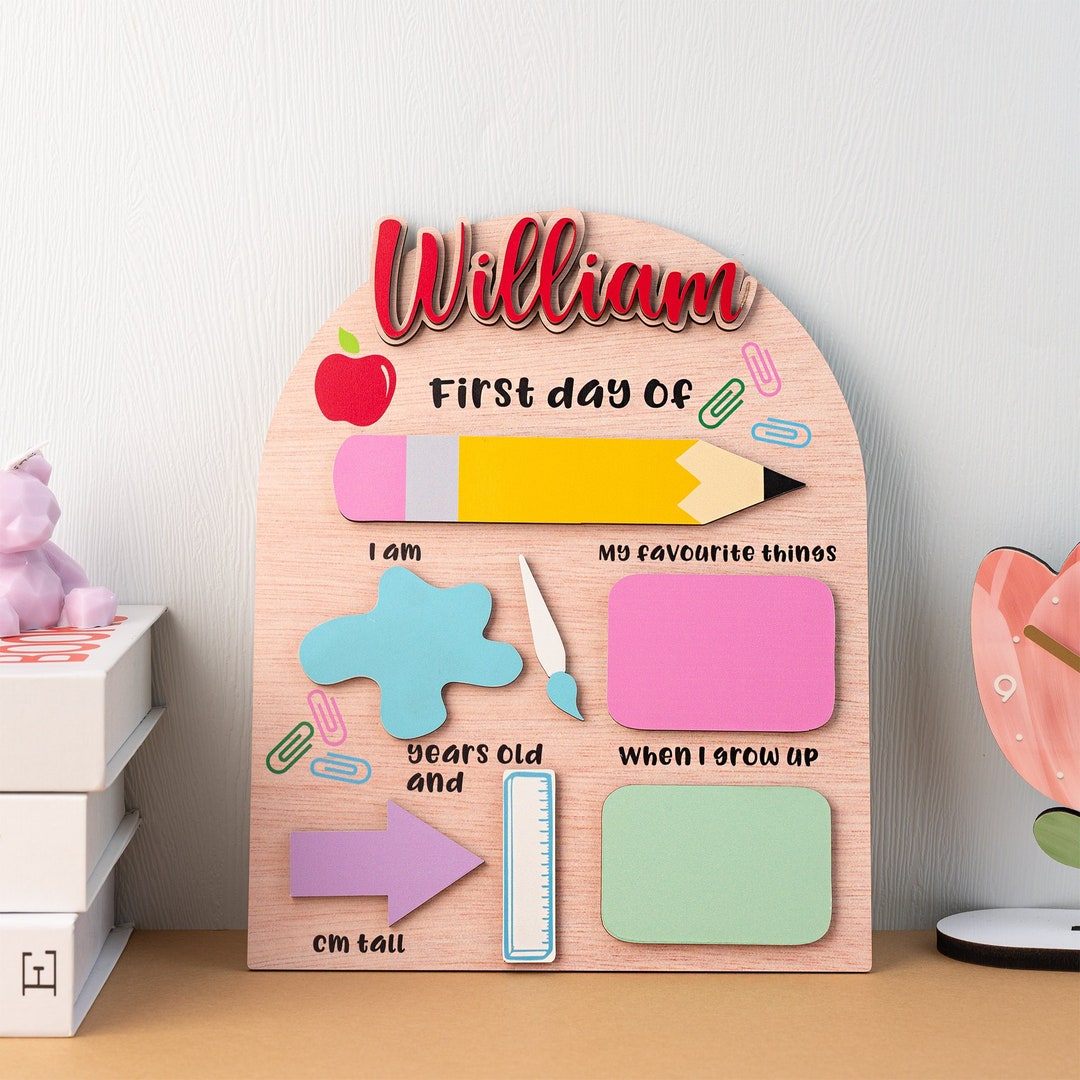 Personalized Back to School Sign, First Day of School Sign ...