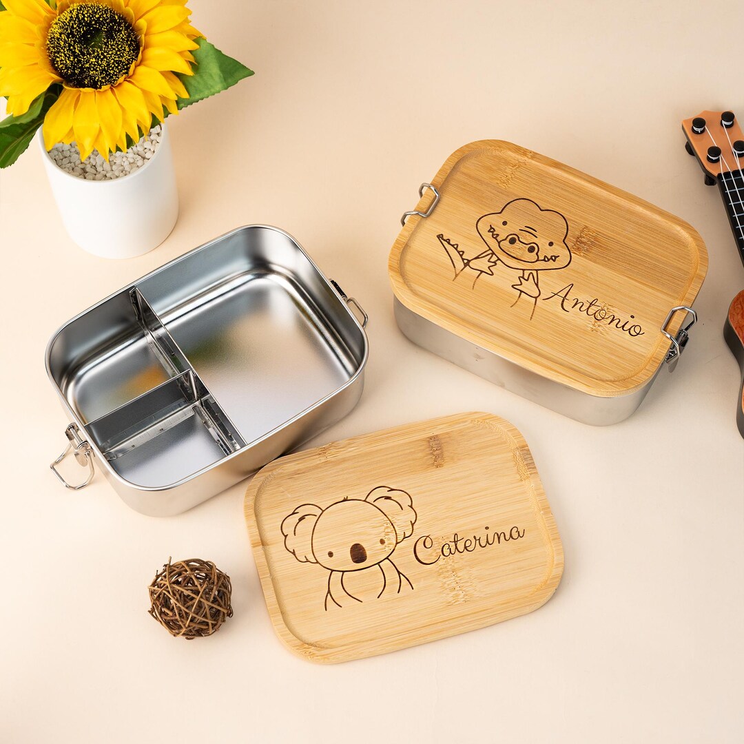 Personalized Children Lunch Box, Engraved Animals Lunch Box, Stainless ...