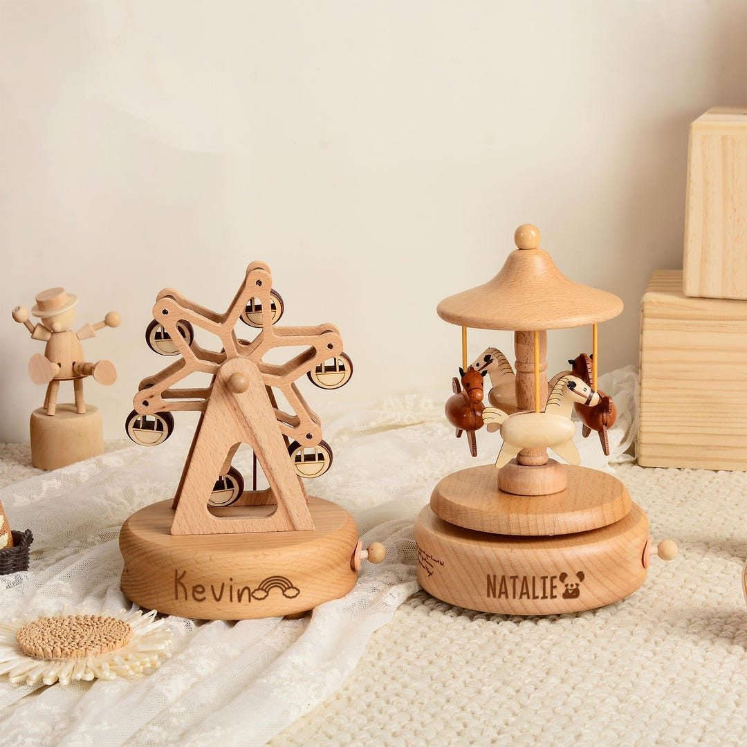 Personalized Wooden Music Box,engraved Musical Box,baby Keepsake Gift ...