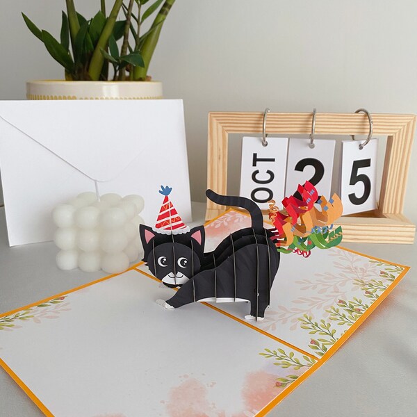 Cat Pop up Card - Etsy