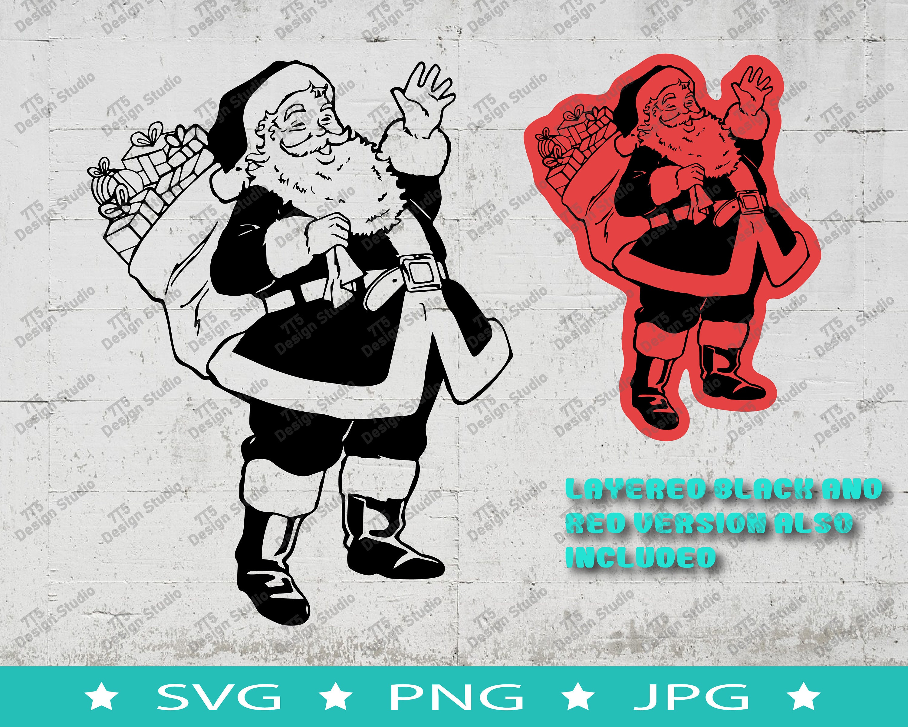 Vintage Santa Svg Vintage Santa Waving Svg Santa Face Svg - Etsy
