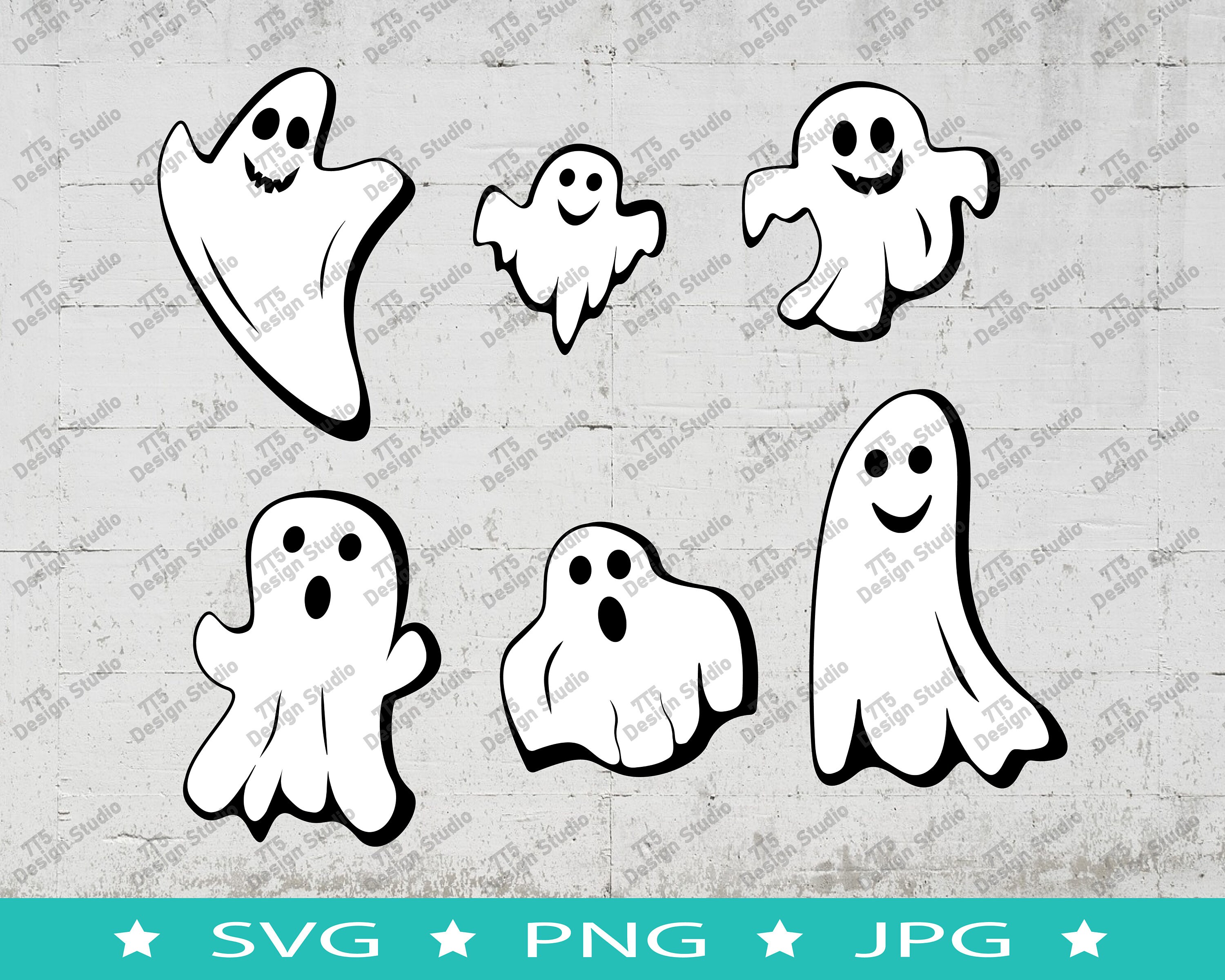 Cute Ghosts SVG Bundle Halloween SVG Halloween Ghost Bundle - Etsy