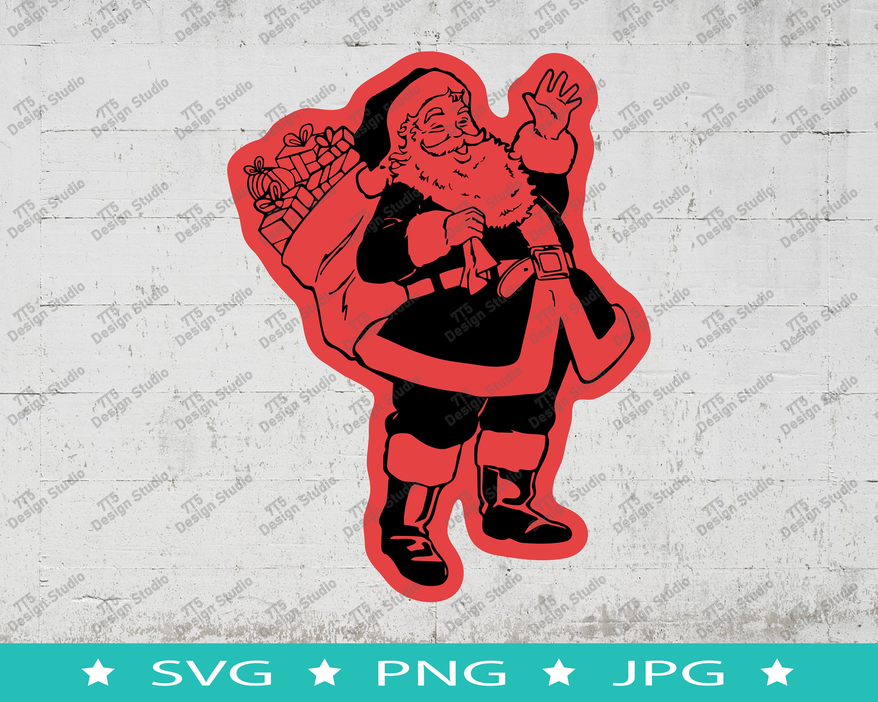 Vintage Santa Svg Vintage Santa Waving Svg Santa Face Svg - Etsy