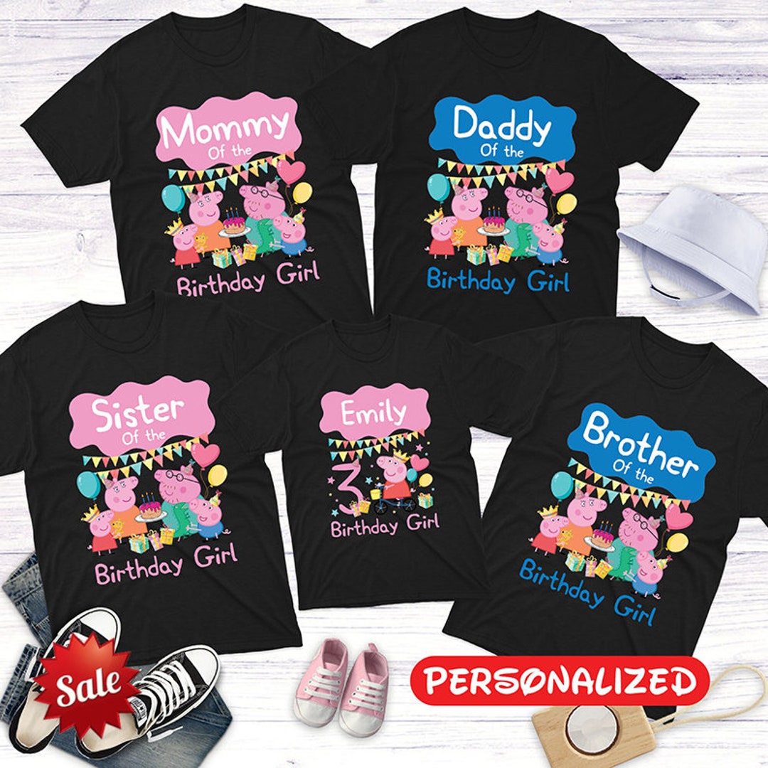 Personalized Peppa Pig Family Birthday Shirt, Peppa Pig Birthday Shirt ...
