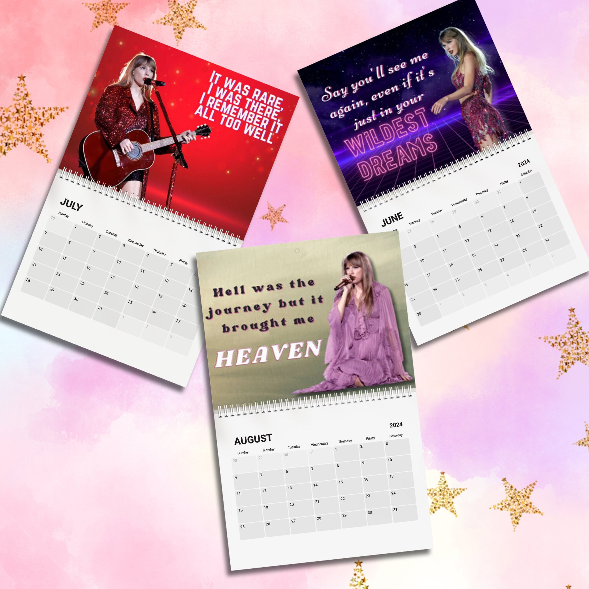 Swiftie Inspired 2024 Calendar Taylor Tour Calendar Swiftie - Etsy