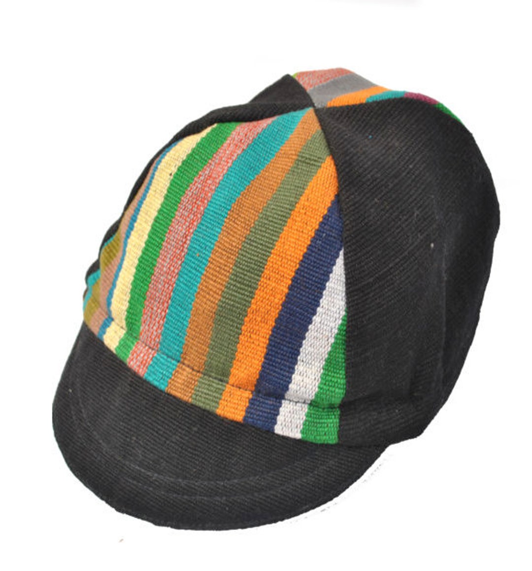 Kid’s Baseball Cap Black With Multicolor Striped Fabric - Etsy