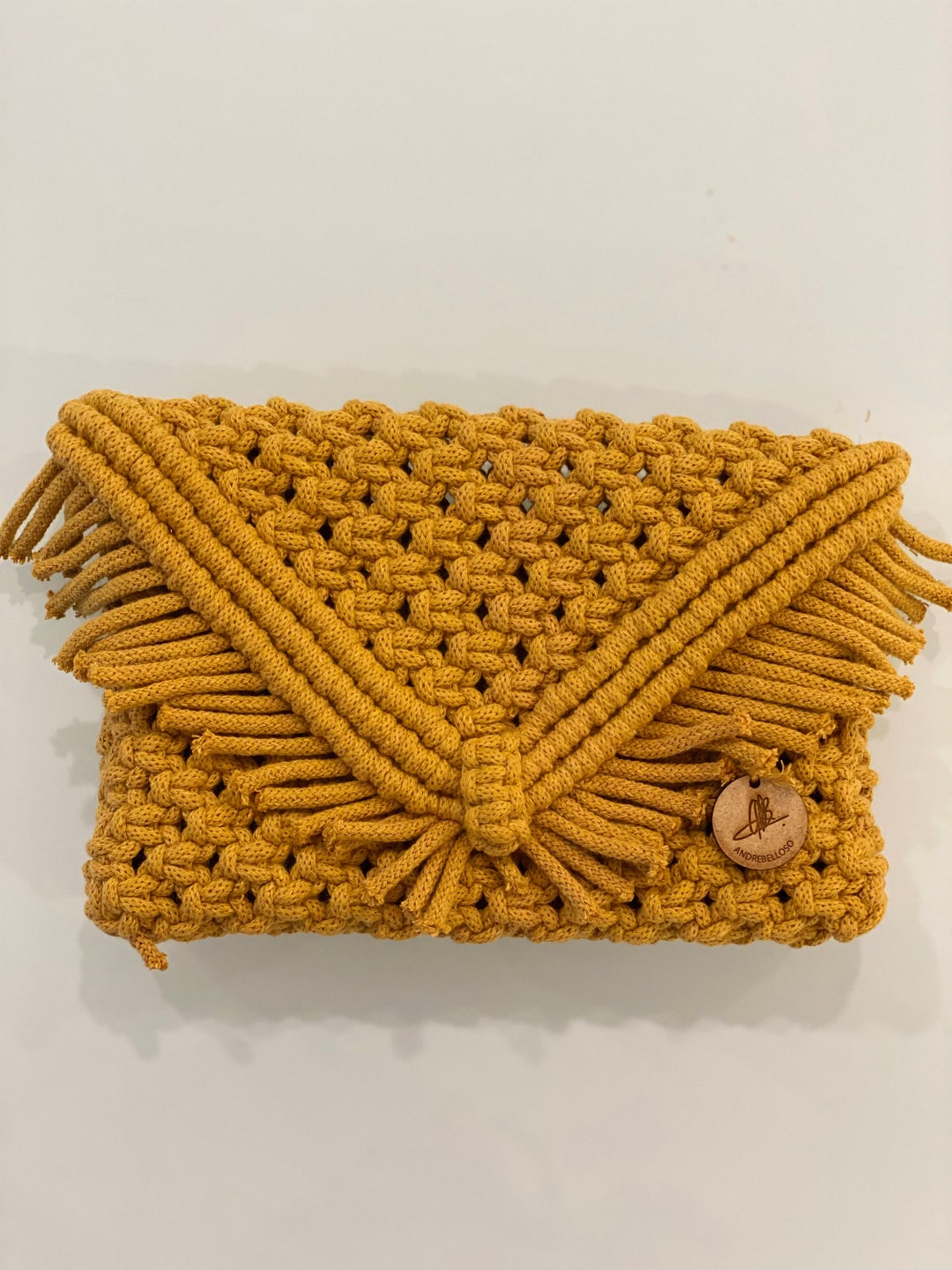 Handmade Yellow Macrame Wallet With Strap Bohemian Women's Wallet ...