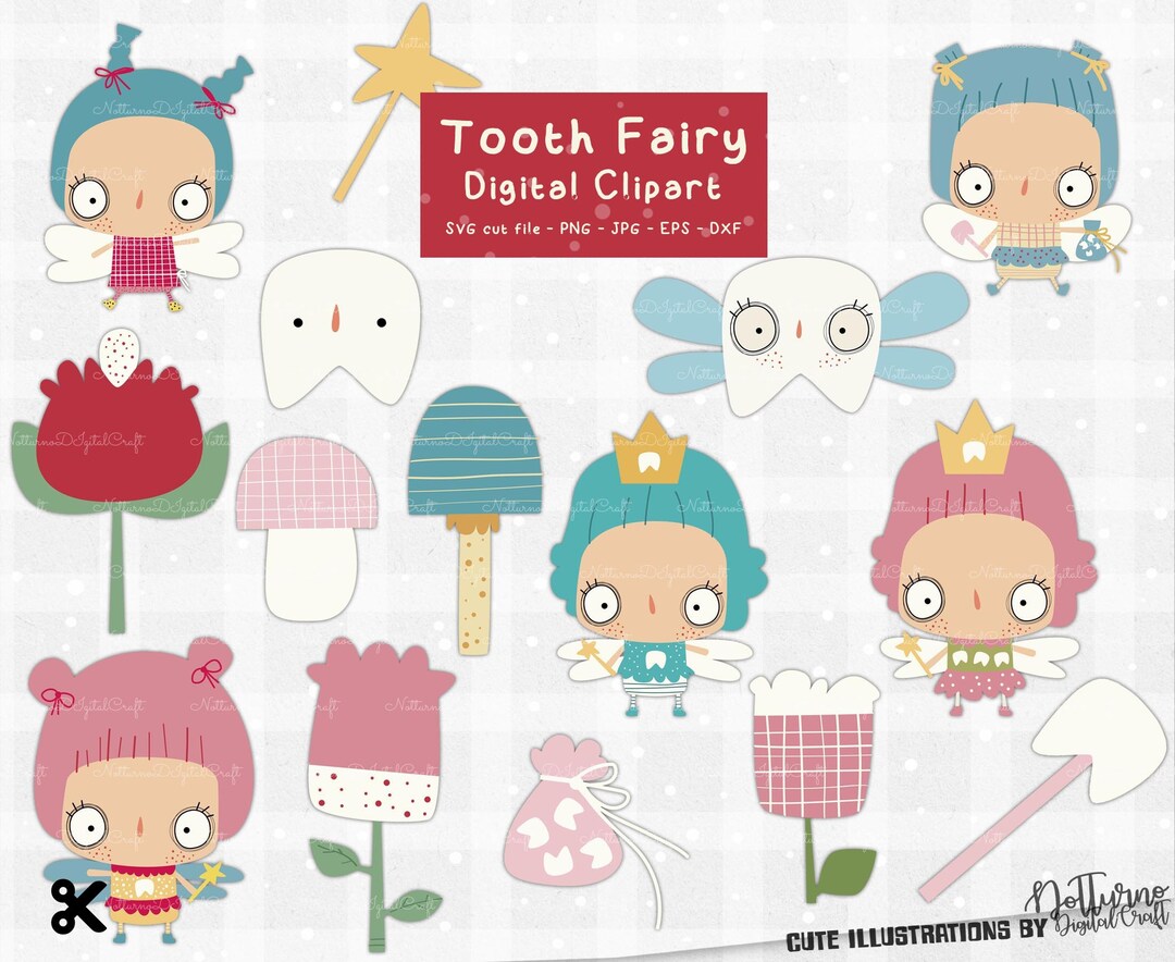 Tooth Fairy Clipart Set of 15 Layered Fairy Png Teeth - Etsy