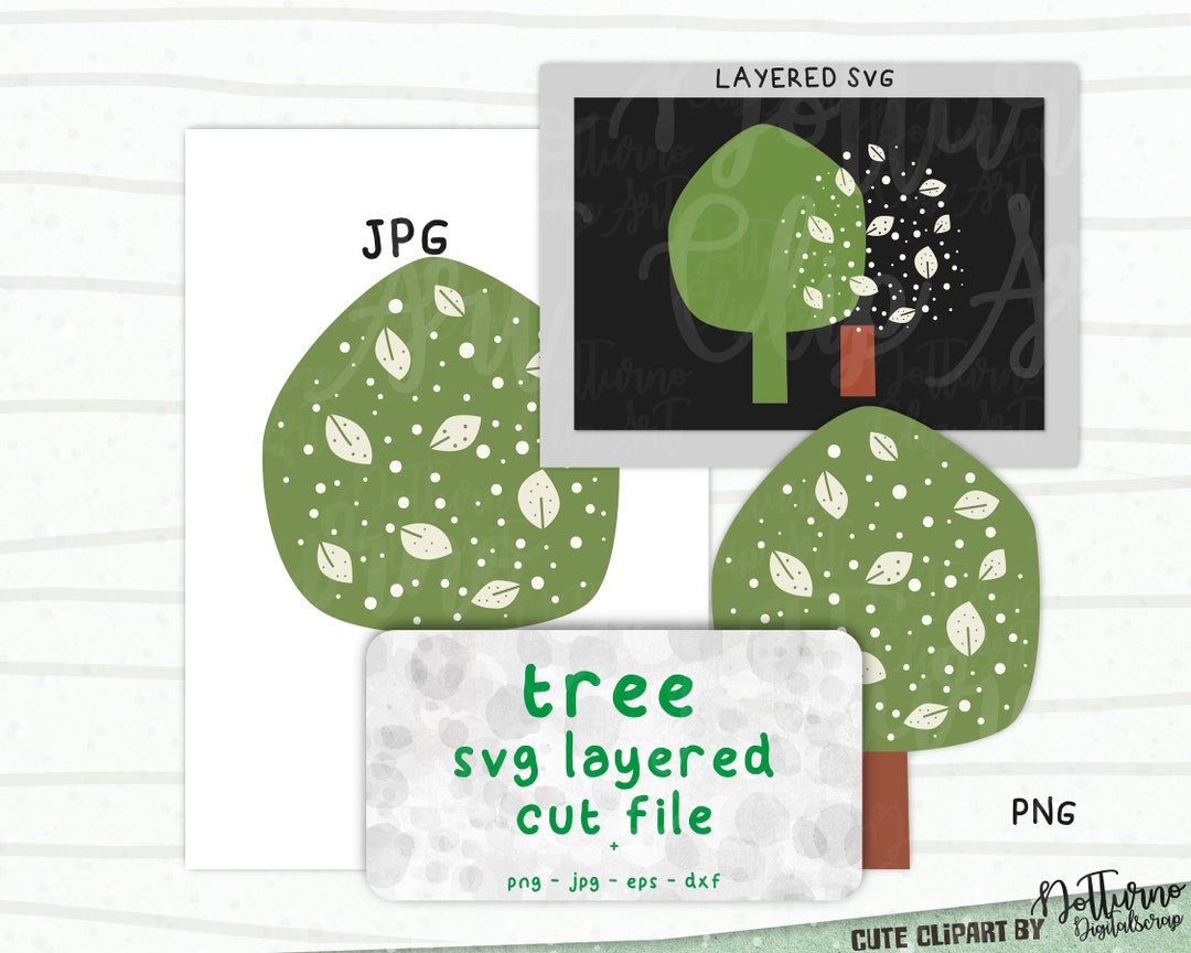 Tree Cut File Clipart Set of 1 SVG Layered File Instant - Etsy