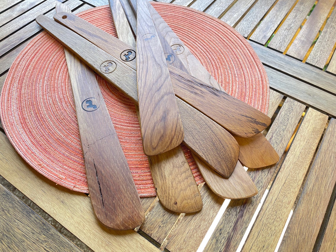 Wooden Spatula Long Design Oak Wood - Etsy