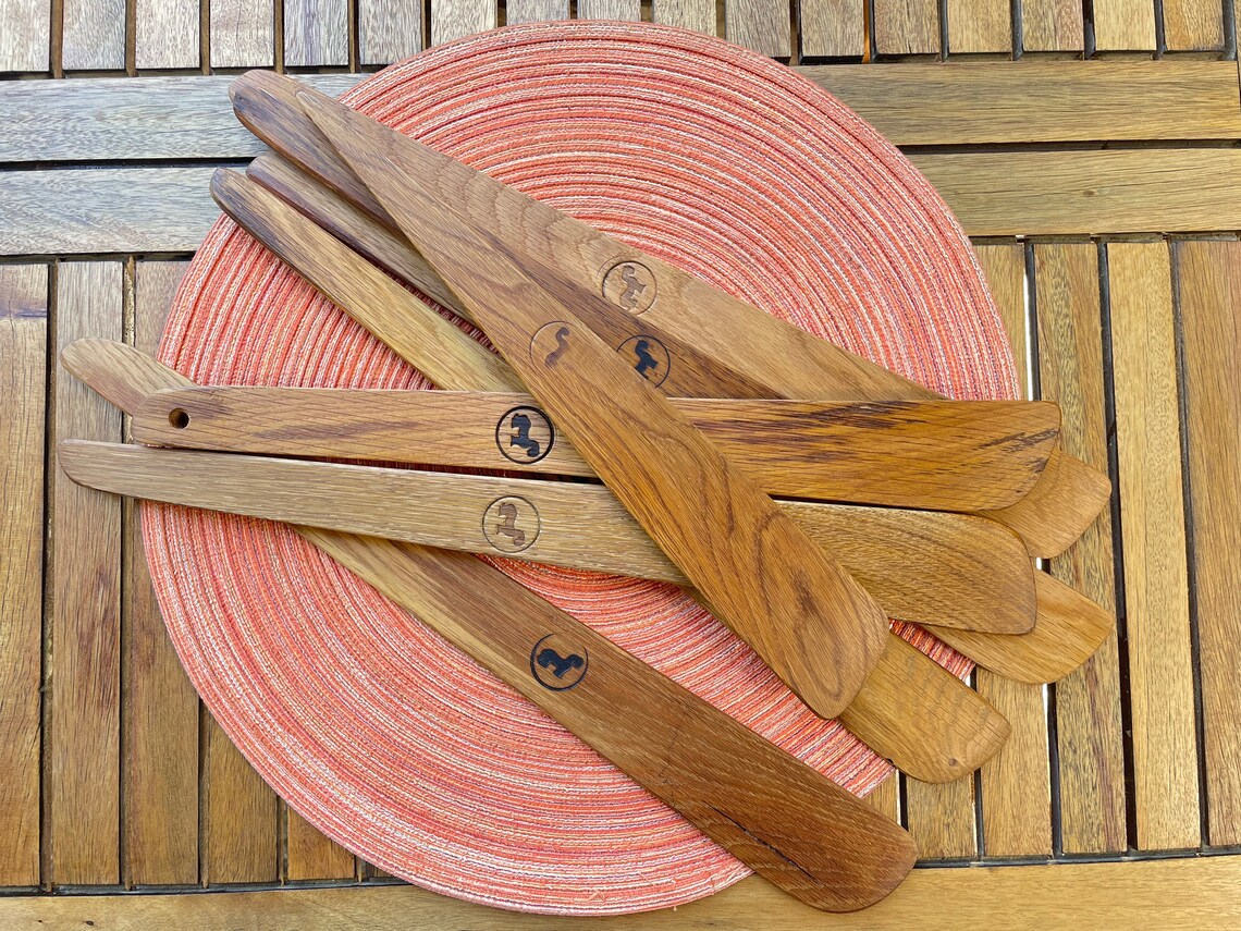 Wooden Spatula Long Design Oak Wood - Etsy