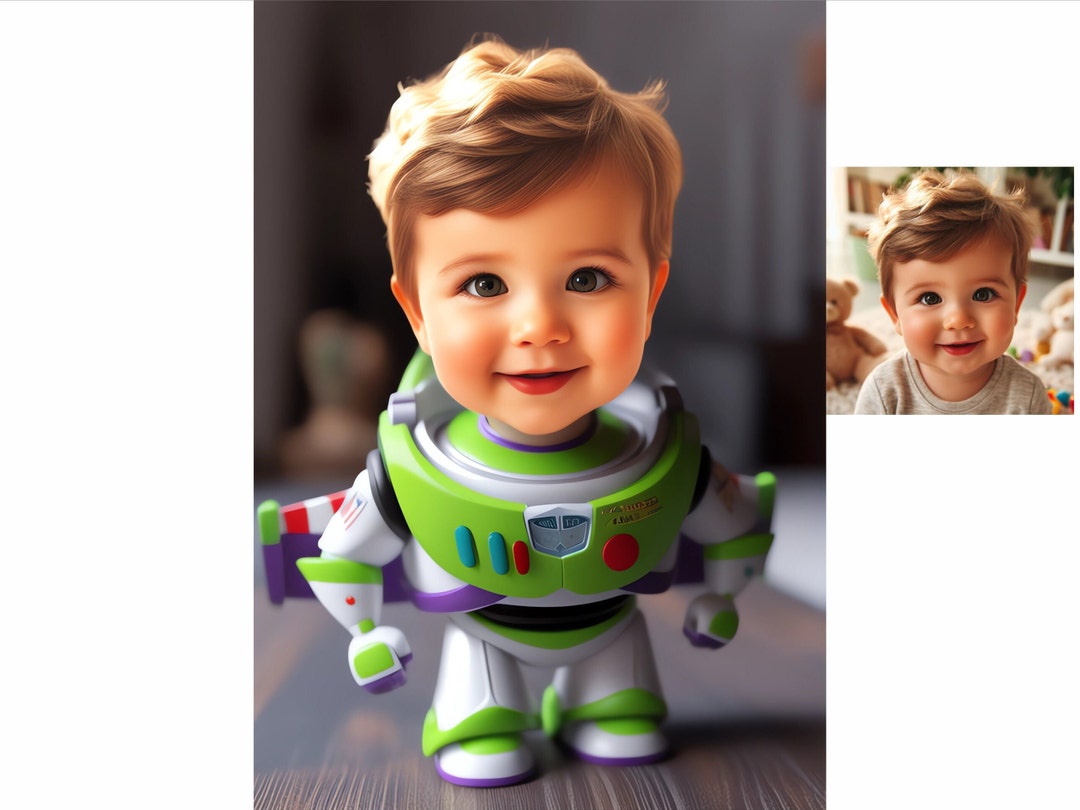 Buzz Lightyear Portrait for Kid, Buzz Toy Story for Child, Custom Child ...