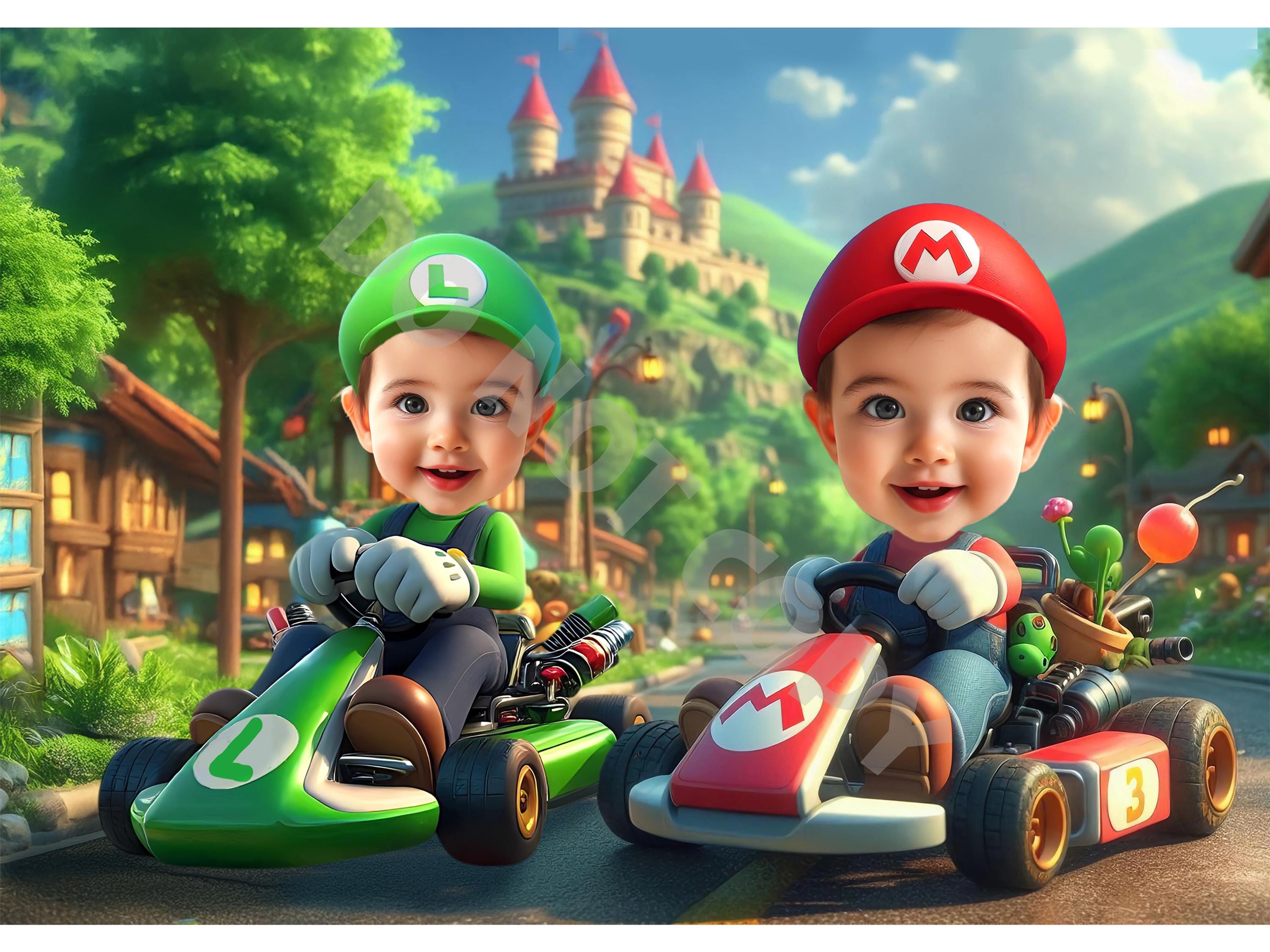 Mario Luigi Portrait, Custom Mario Luigi, Best Friend Portrait ...
