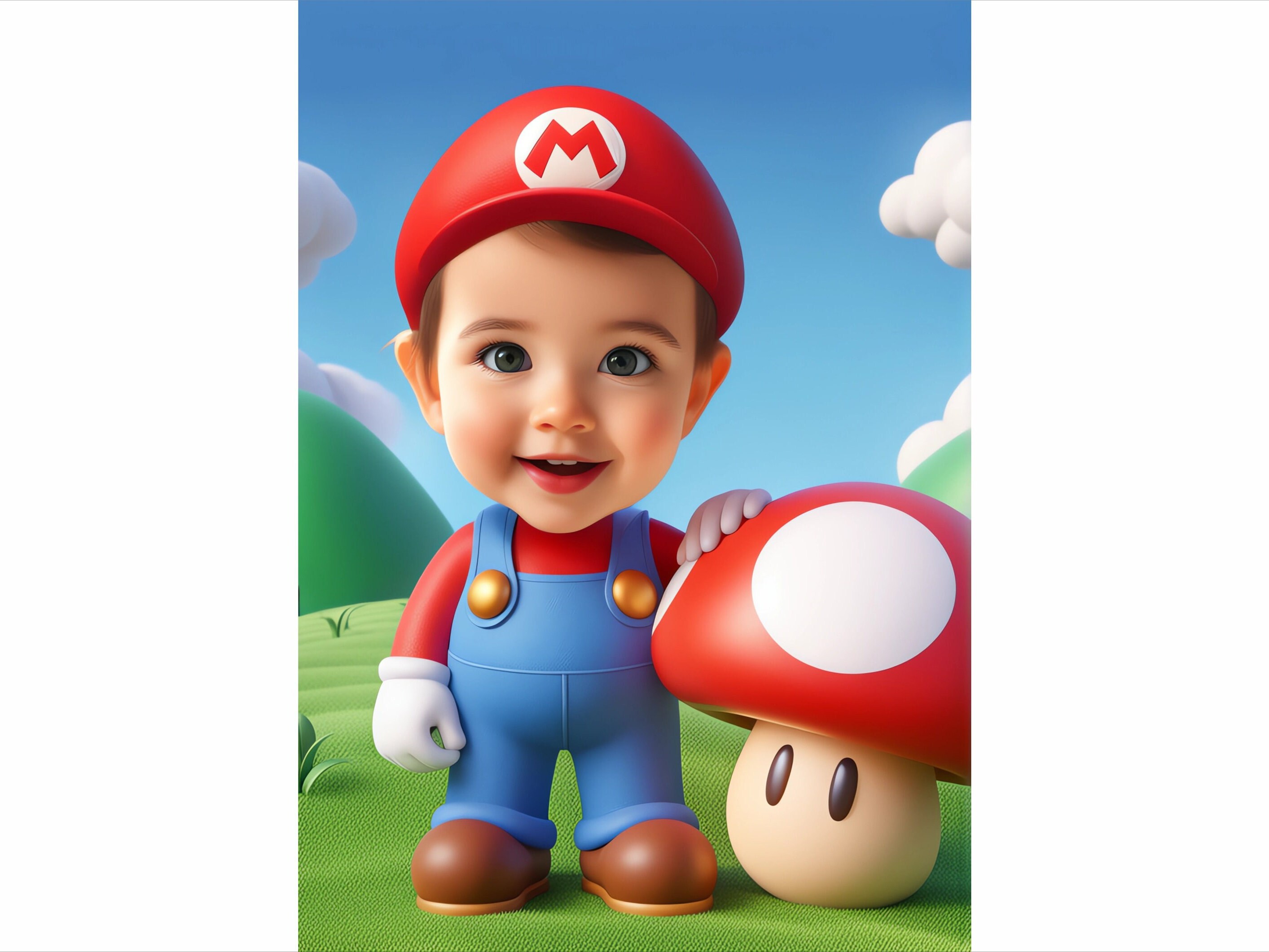 Super Mario Portrait Custom Mario Photo Mario Kids Portrait - Etsy