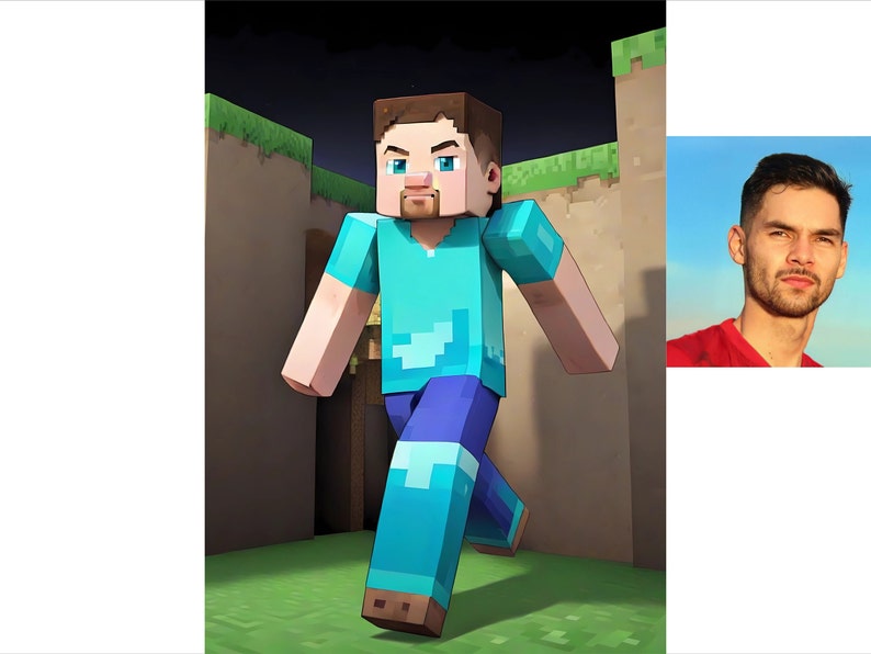 Photo to Minecraft, Minecraft Portrait, Custom Minecraft Skin ...