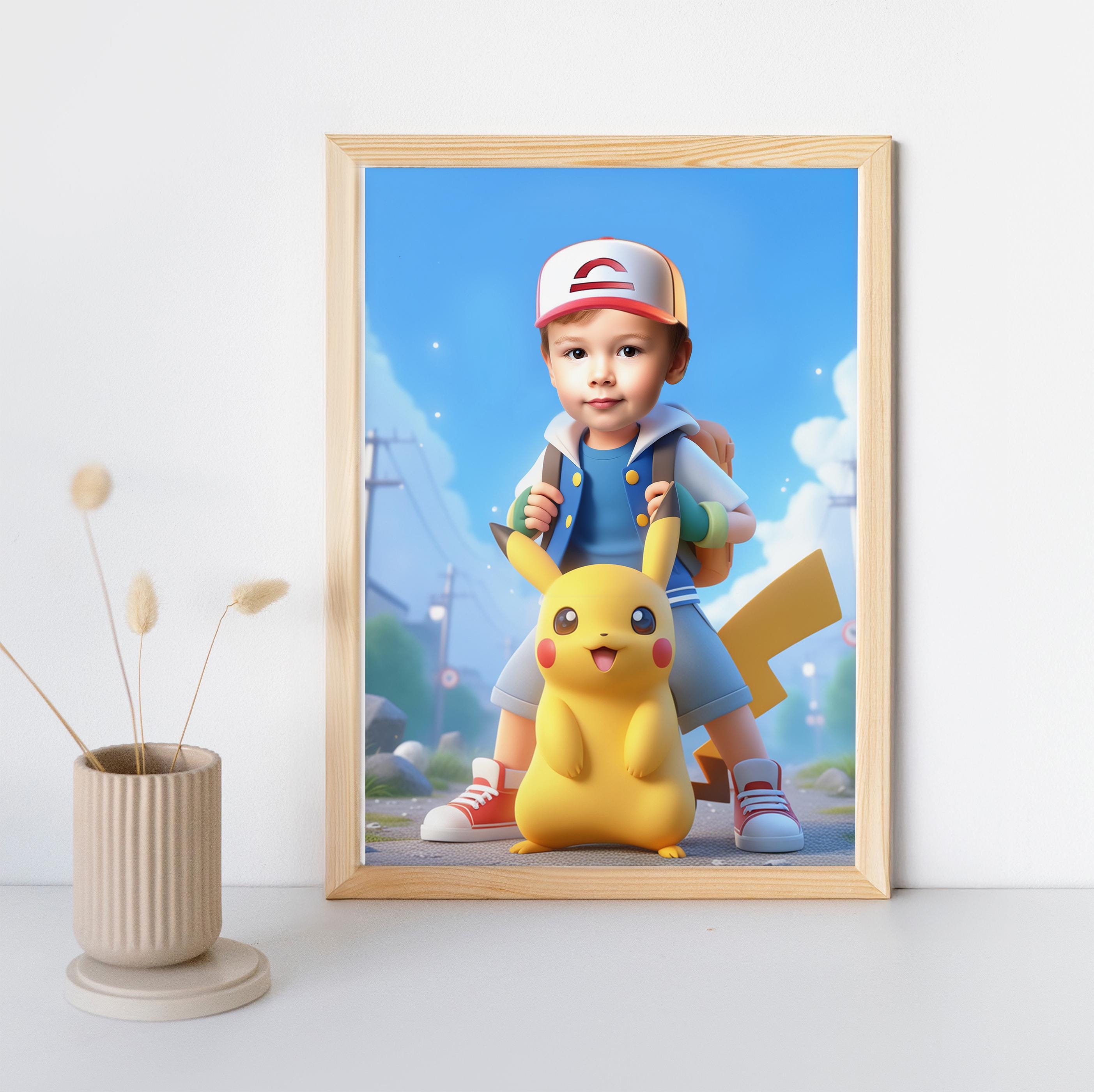 Custom Pokemon Portrait, Pikachu, Ash (digital Product) - Etsy