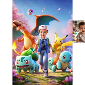 Pokemon Portrait, Custom Pokemon Trainer, Ash Portrait, Pokemon ...
